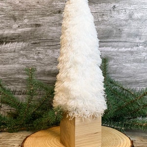 White Fur Christmas Tree, Fur Tree, Shabby Chic Christmas Tree, White ...