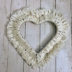 Boho Wreath, Heart Wreath, White Heart Wreath, Valentine Decor, Year ...