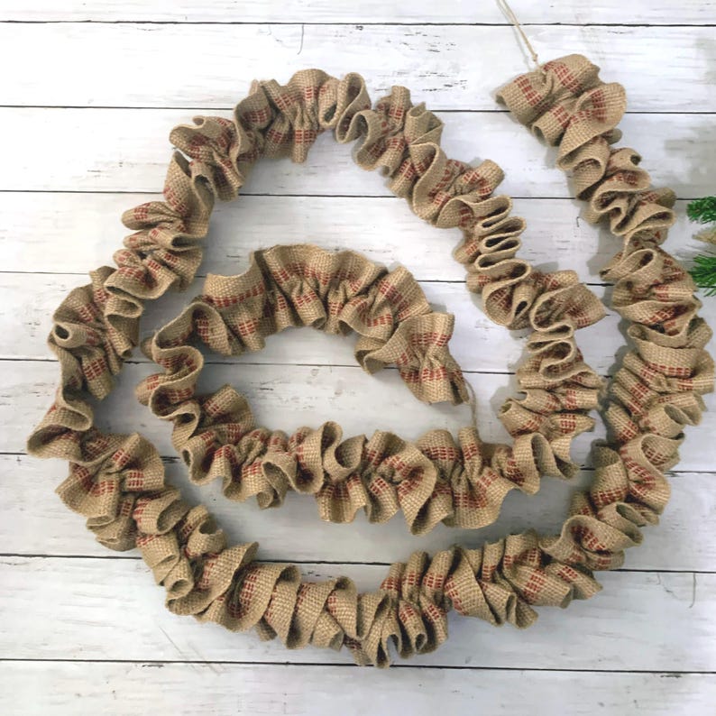 Burlap Garland, Burlap With Red or Black Tree Garland, Thanksgiving ...