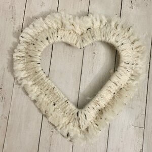 Boho Wreath, Heart Wreath, White Heart Wreath, Valentine Decor, Year ...