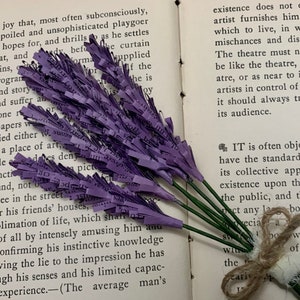 Vintage Book Page Lavender Stems, Paper Lavender, Lavender Sprigs ...