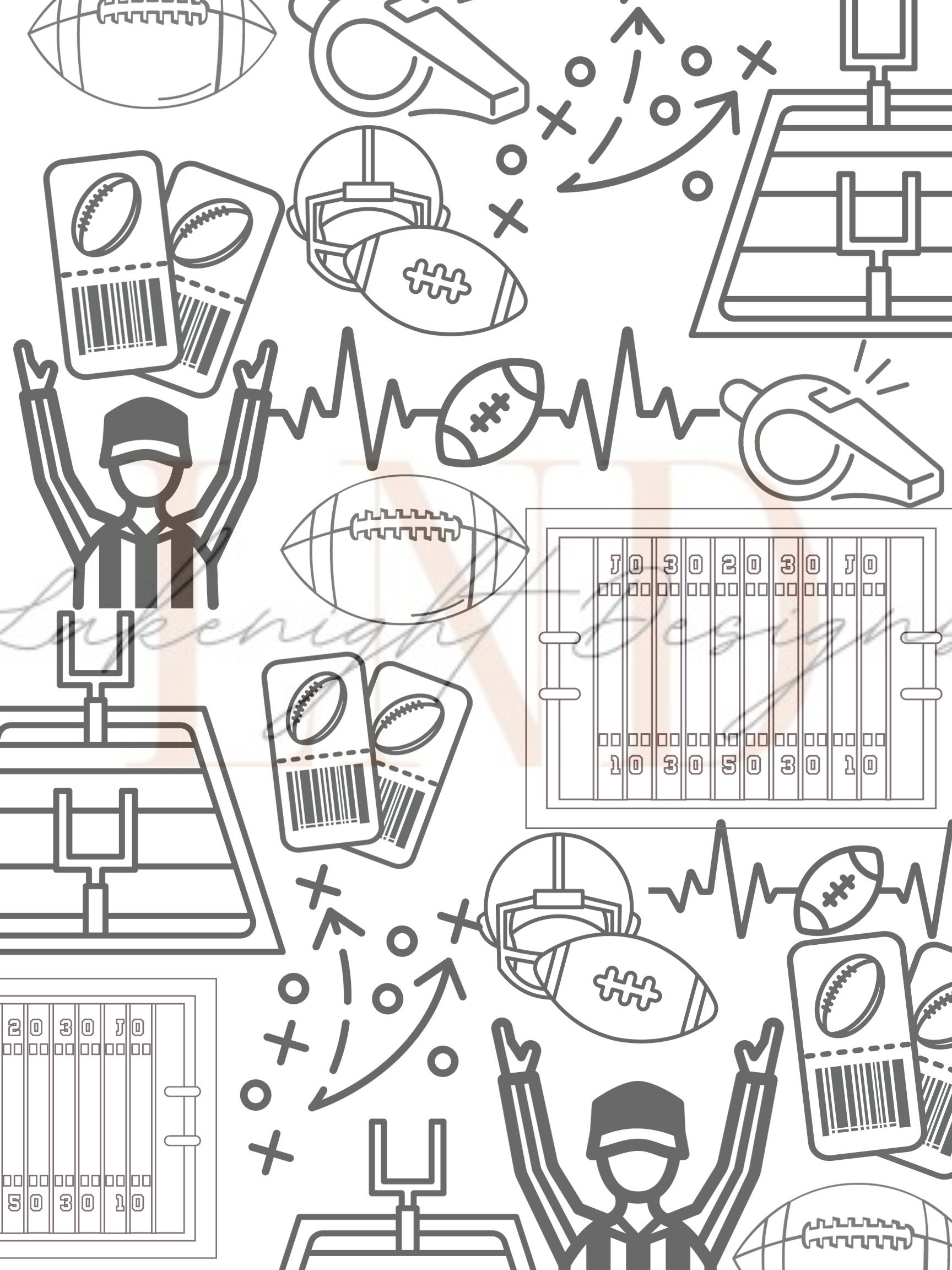 Football Coloring Page - Etsy