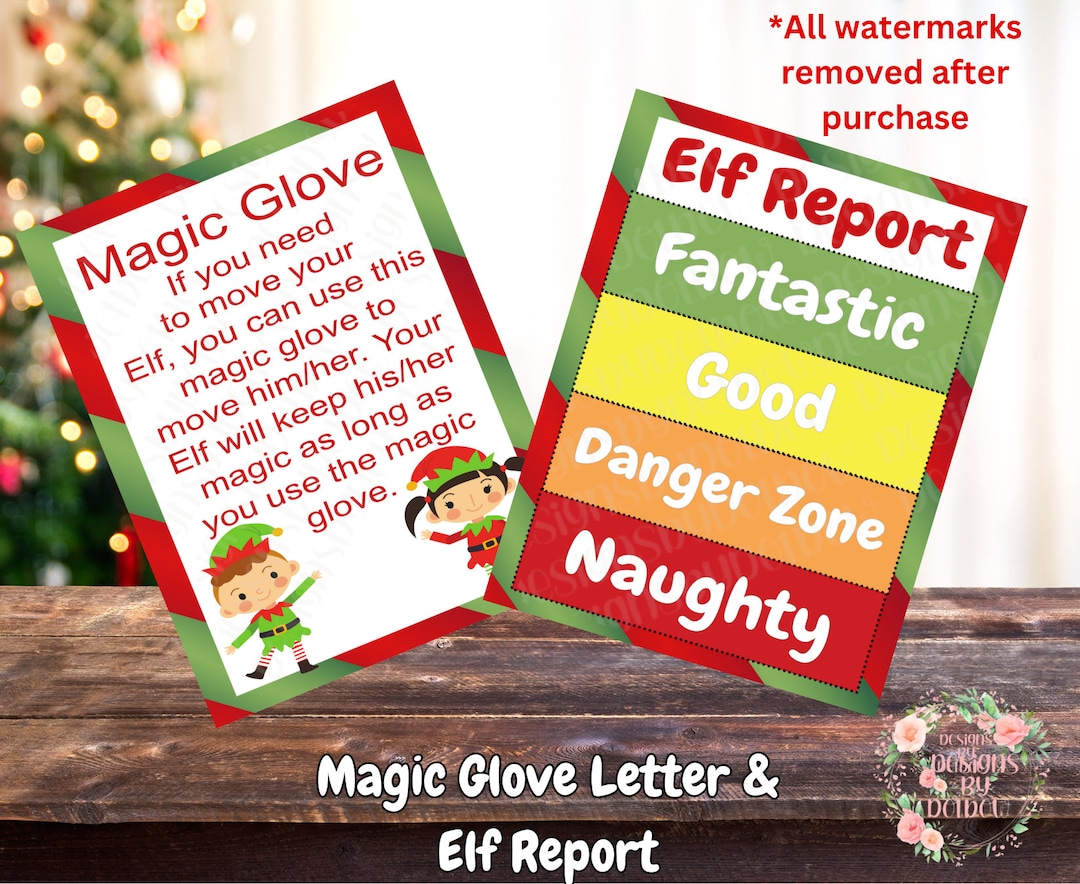 Printable Naughty & Nice Chart for Christmas Elf, Magic Glove Letter ...