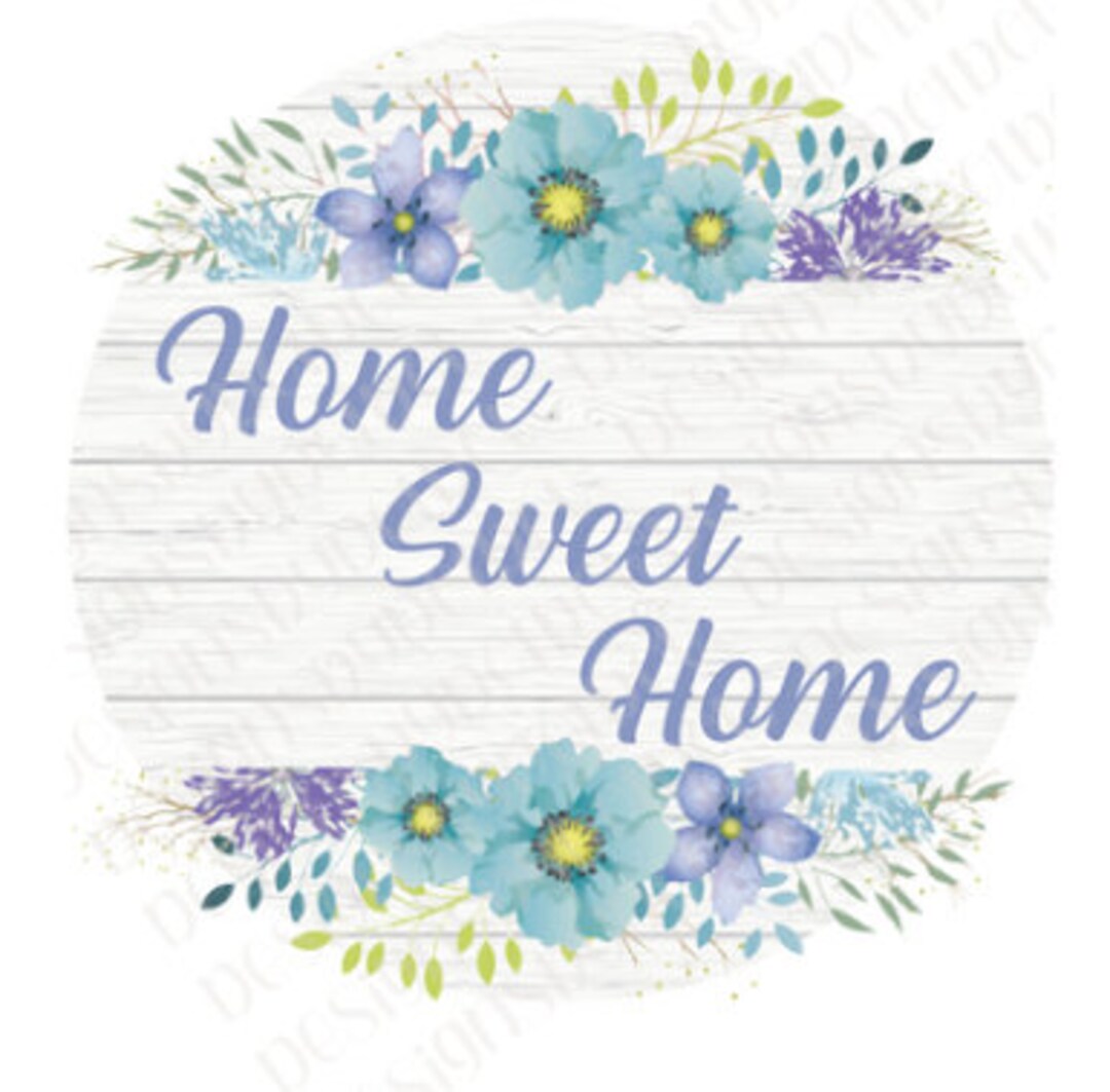 Home Sweet Home Spring Flowers Welcome Tulips Wreath Sign Sublimation ...