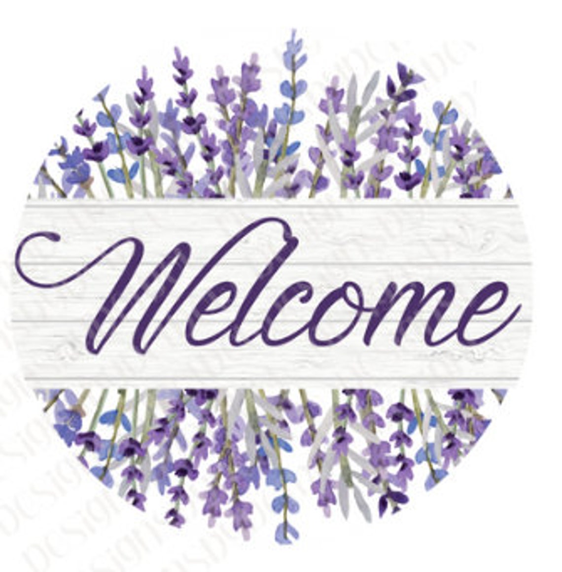 Spring Flowers Lavender Welcome Purple Flowers Wreath Sign - Etsy