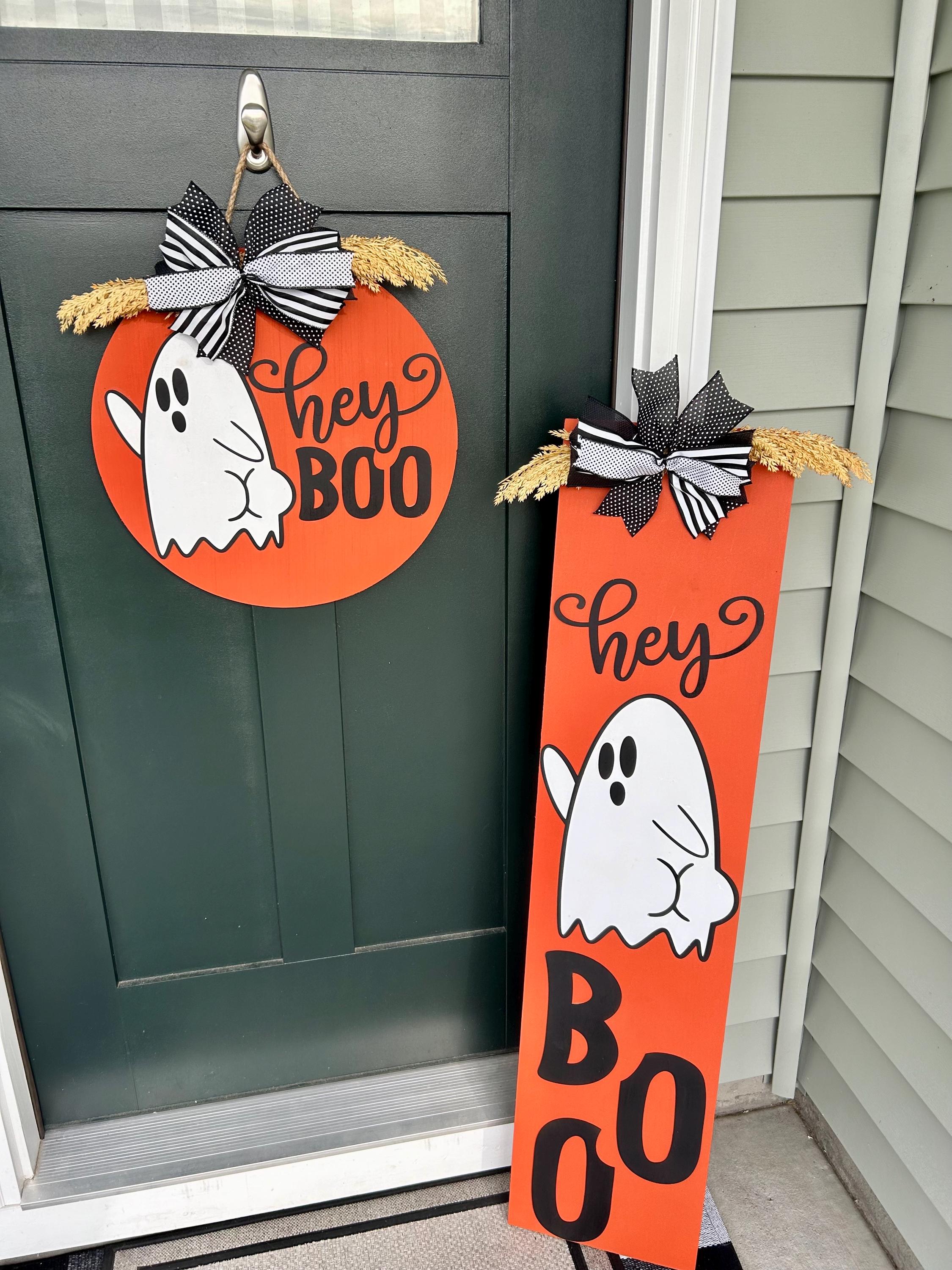 Halloween Front Porch Leaner, Halloween Decor, Ghost Door Hanger ...