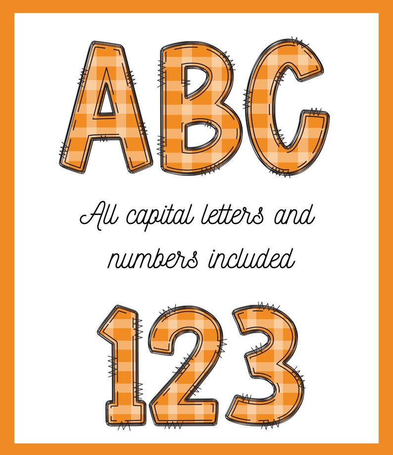 Fall Doodle Letters With Clip Art PNG Files, Doodle Alpha Bundle, Make ...