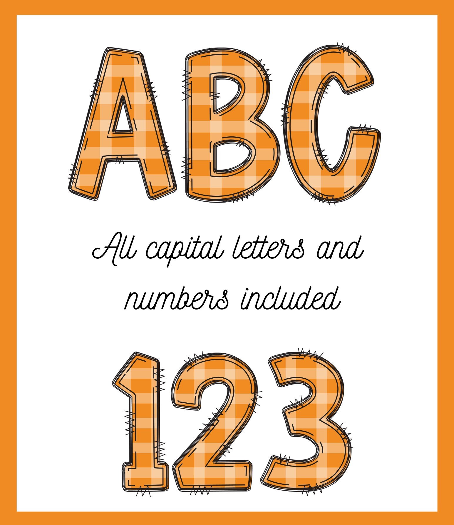 Fall Doodle Letters With Clip Art PNG Files, Doodle Alpha Bundle, Make ...