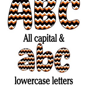 Halloween Doodle Letters With Clip Art PNG Files, Doodle Alpha Bundle ...