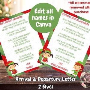 Printable Personalized Elf/elves Hello & Goodbye Letter, Instant ...