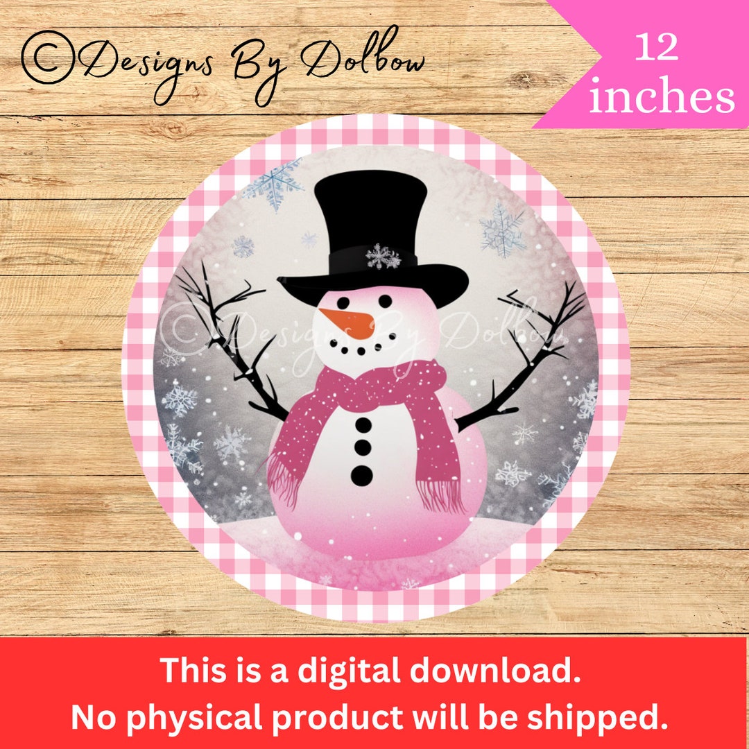 Pink Snowman, Christmas Printable Sublimation, Winter, Merry Christmas ...