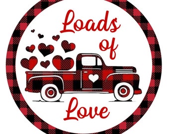 Valentines Sublimation, Loads of Love Sublimation Design, Red Vintage ...