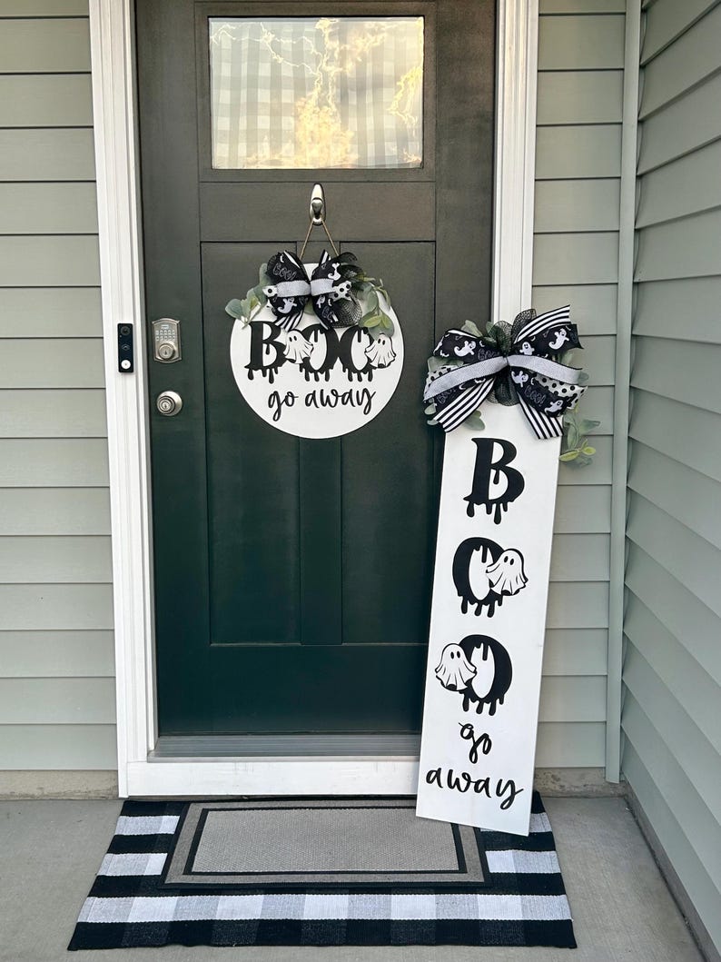 Halloween Front Porch Leaner, Halloween Decor, Ghost Door Hanger ...
