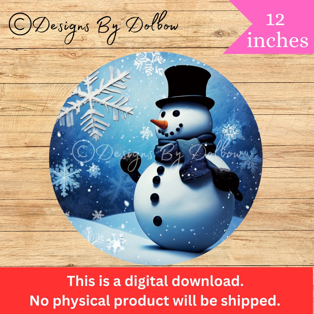 Blue Snowman, Christmas Printable Sublimation, Winter, Merry Christmas ...