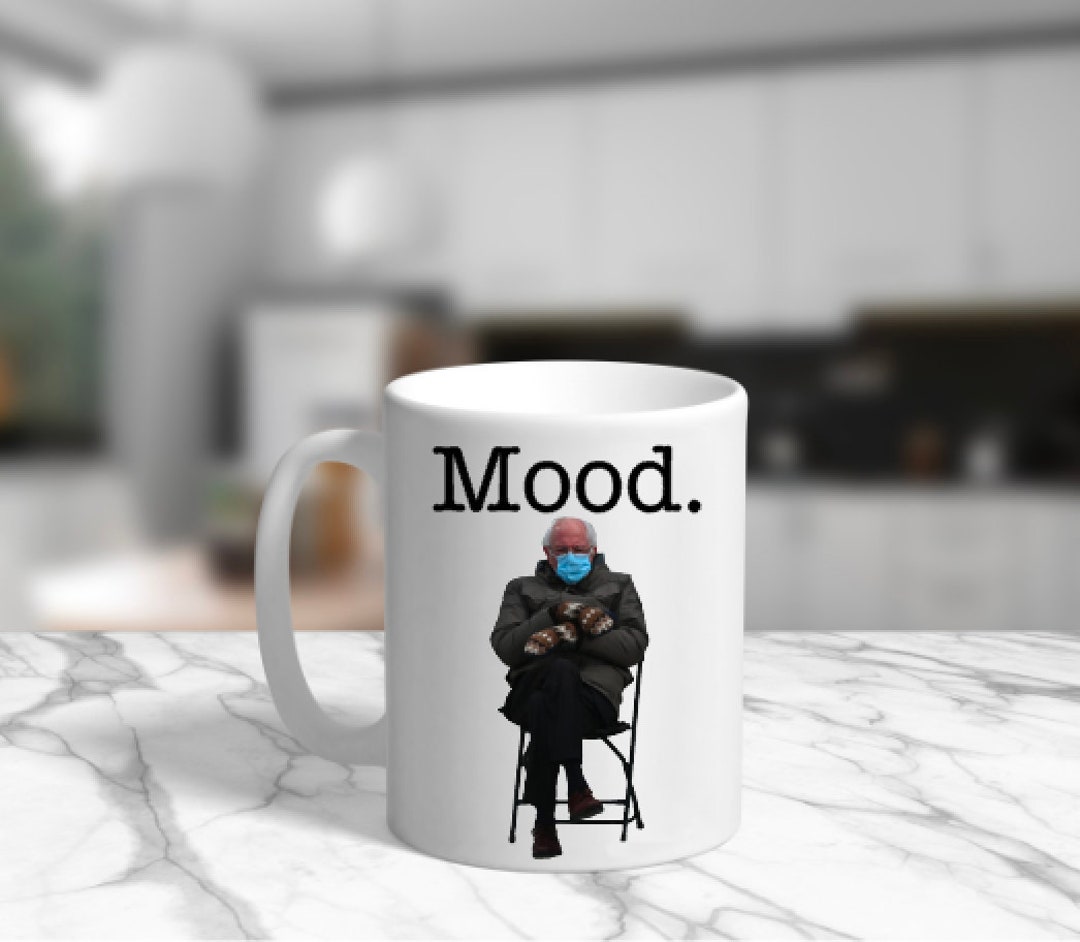 Bernie Sanders Mood Meme Inauguration Wearing Mittens Sitting - Etsy