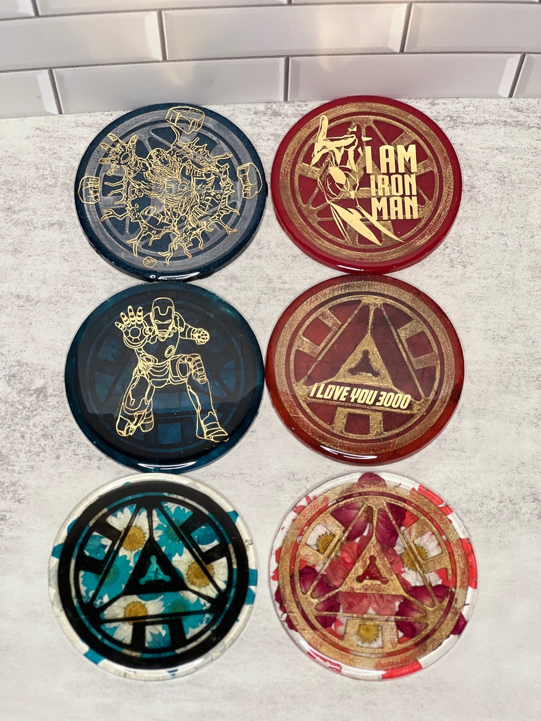 Resin Arc Reactor Art With Real Flowers Coasters or Decor Handmade ...
