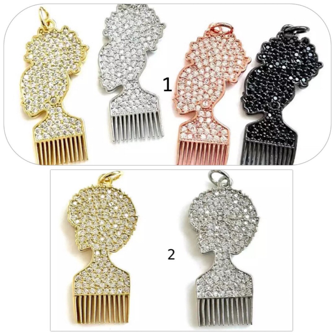 African Black Queen Comb Charms - Etsy