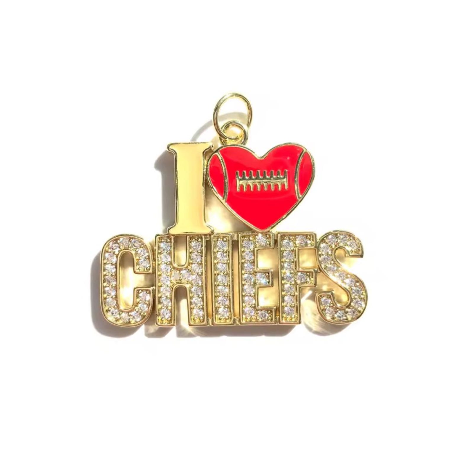 Chiefs Arrowhead Charm: Gold or Silver Enamel Bead - Etsy