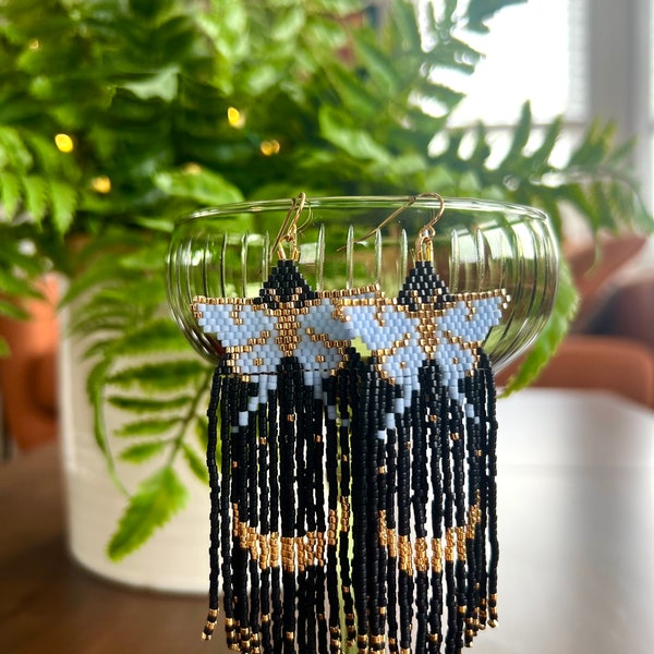 Beaded Moth Earrings - Etsy