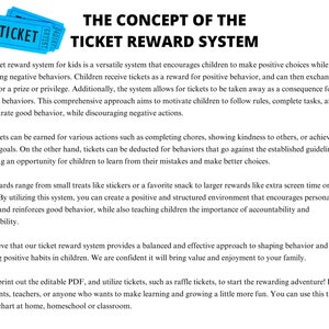 Ticket Rewards Chart for Kids, Raffle Tickets Reward System for Home ...