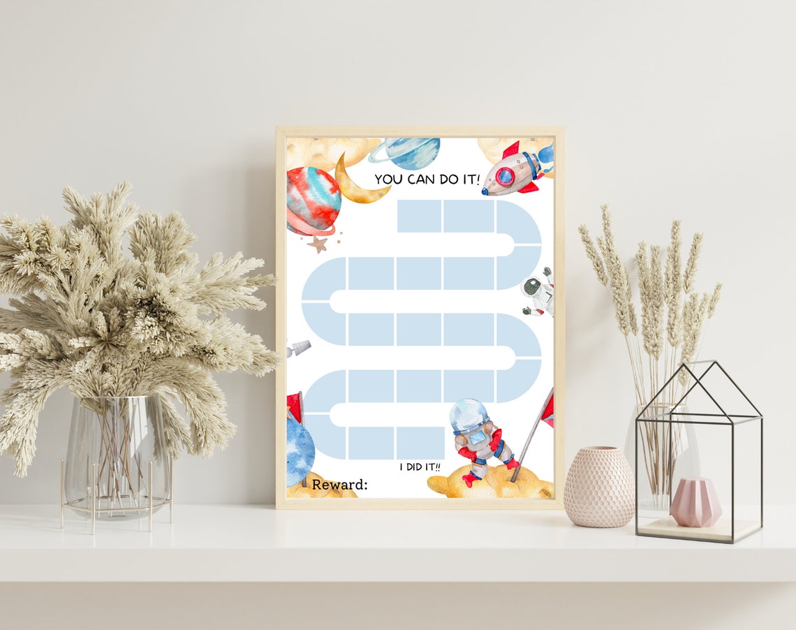 Outer Space Astronaut Reward Chart for Kids, Toddlers, Space Astronaut ...