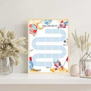Outer Space Astronaut Reward Chart for Kids, Toddlers, Space Astronaut ...