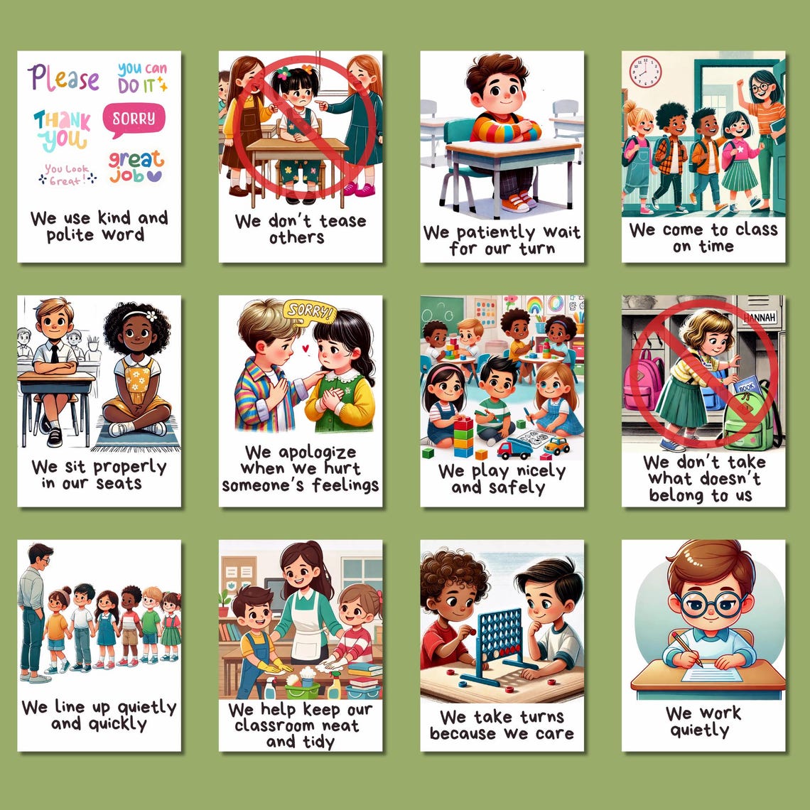 37 Printable Classroom Rules Posters for Daycare, Preschool ...