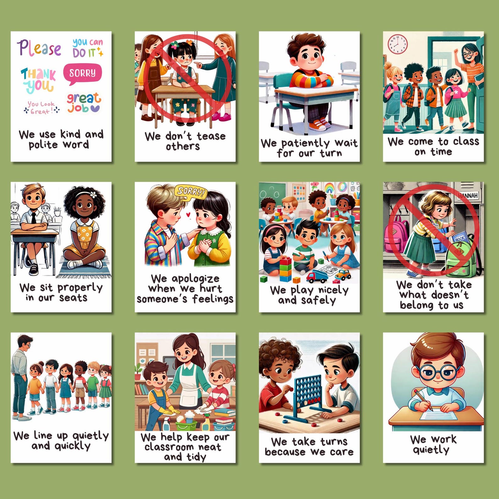 37 Printable Classroom Rules Posters for Daycare, Preschool ...