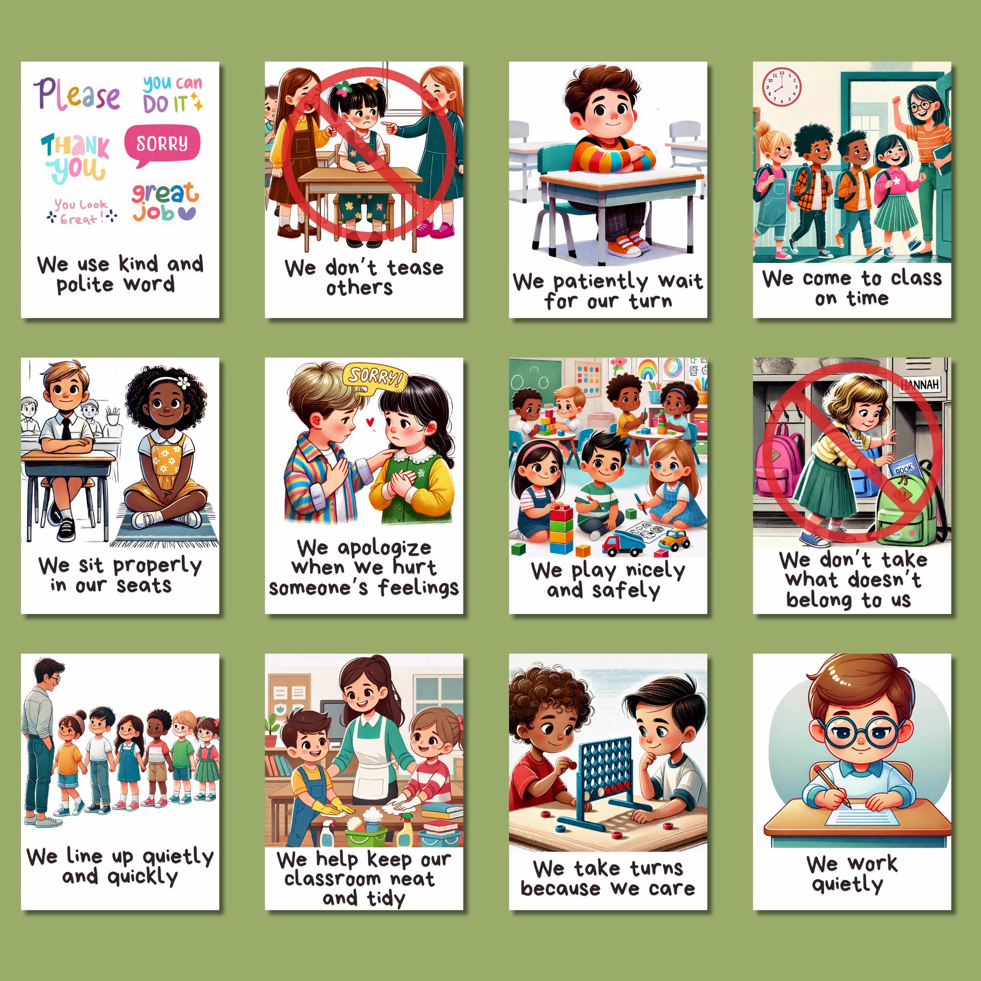 37 Printable Classroom Rules Posters for Daycare, Preschool ...