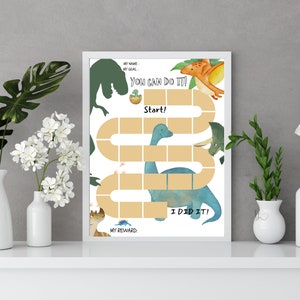 Printable Dinosaur Reward Chart for Kids, Boys, Dinosaur Behavior Chart ...
