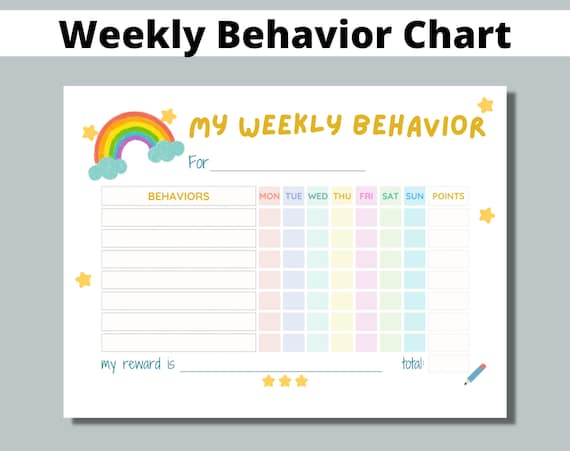 Preschool Behavior Chart Template