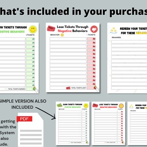 Ticket Rewards Chart for Kids, Raffle Tickets Reward System for Home ...