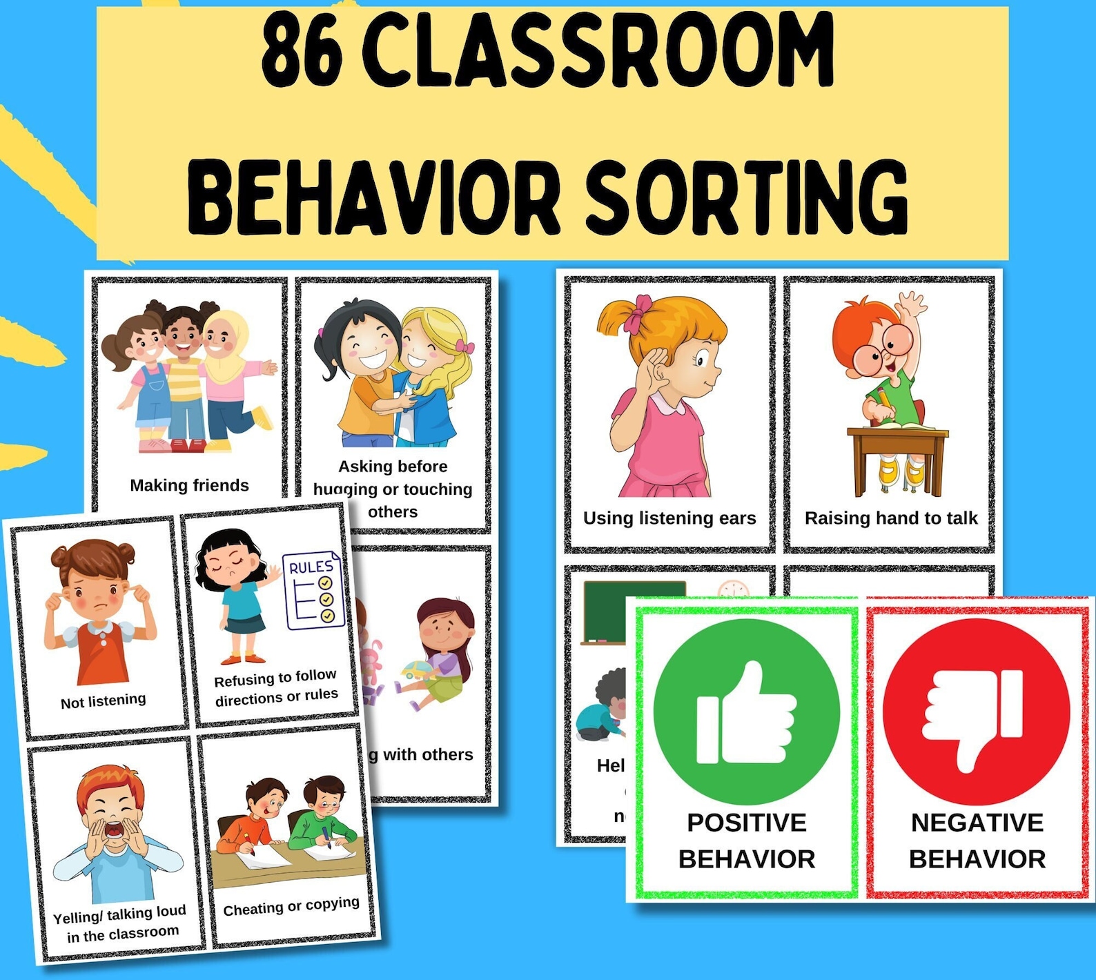 Classroom Behavior Sort, Sorting Activities Toddlers, Preschoolers ...