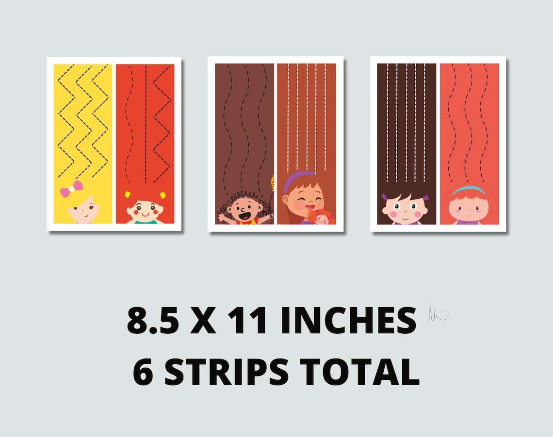 Scissor Cutting Practice Skills Pre-k Worksheet, Pretend Play Barber ...