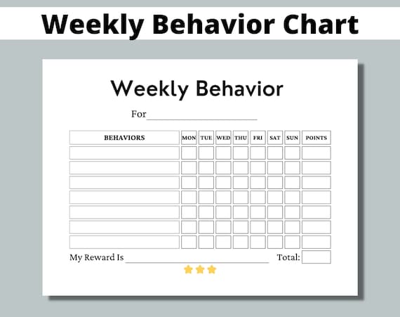 Kindergarten Behavior Chart Printable Kindergarten Behavior Chart Printable