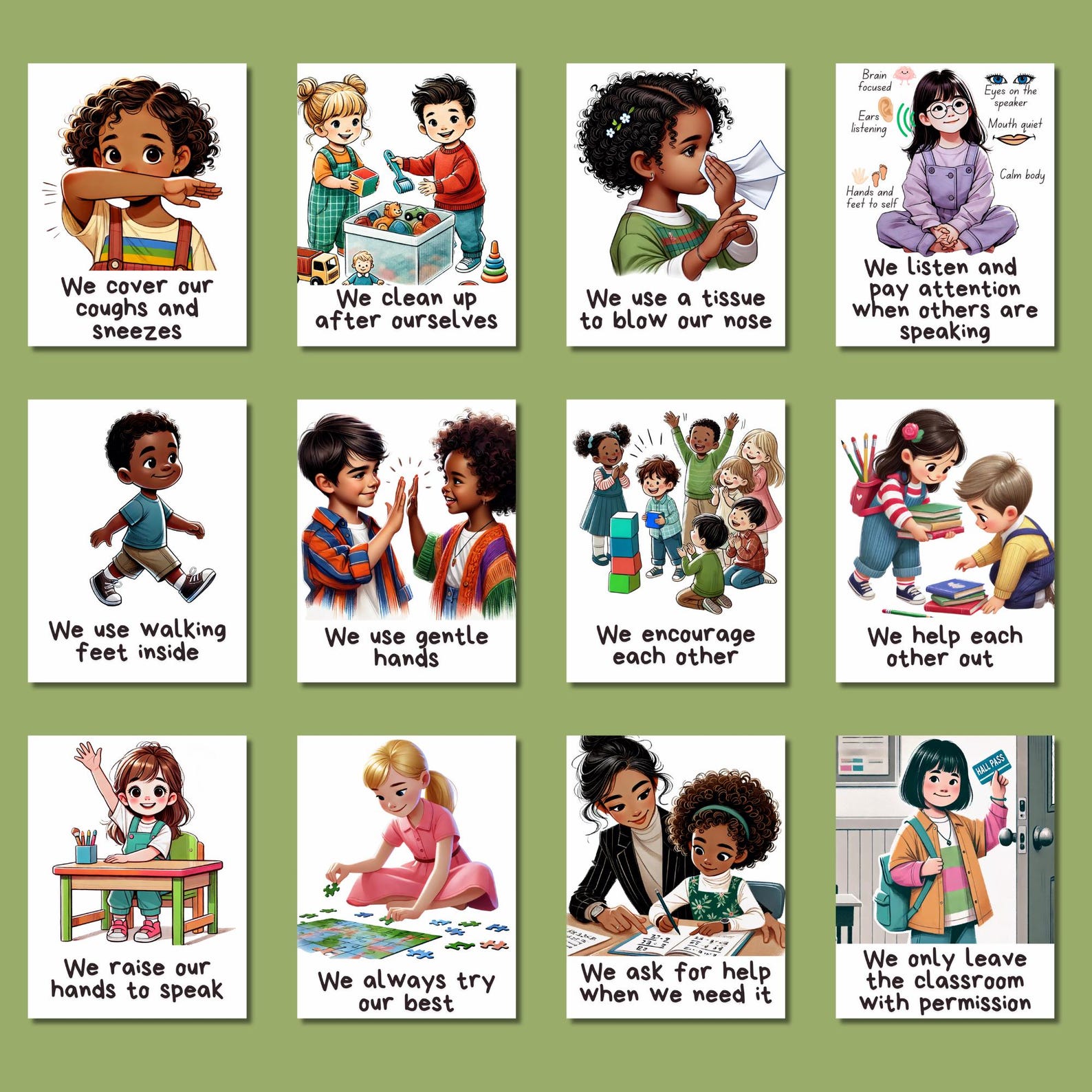37 Printable Classroom Rules Posters for Daycare, Preschool ...
