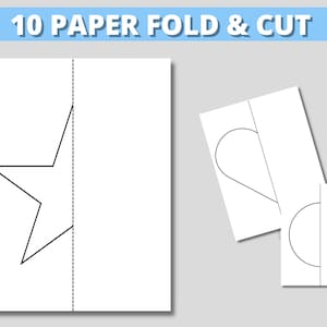 Paper Fold and Cut Patterns, Scissors Cutting Practice Worksheets for ...