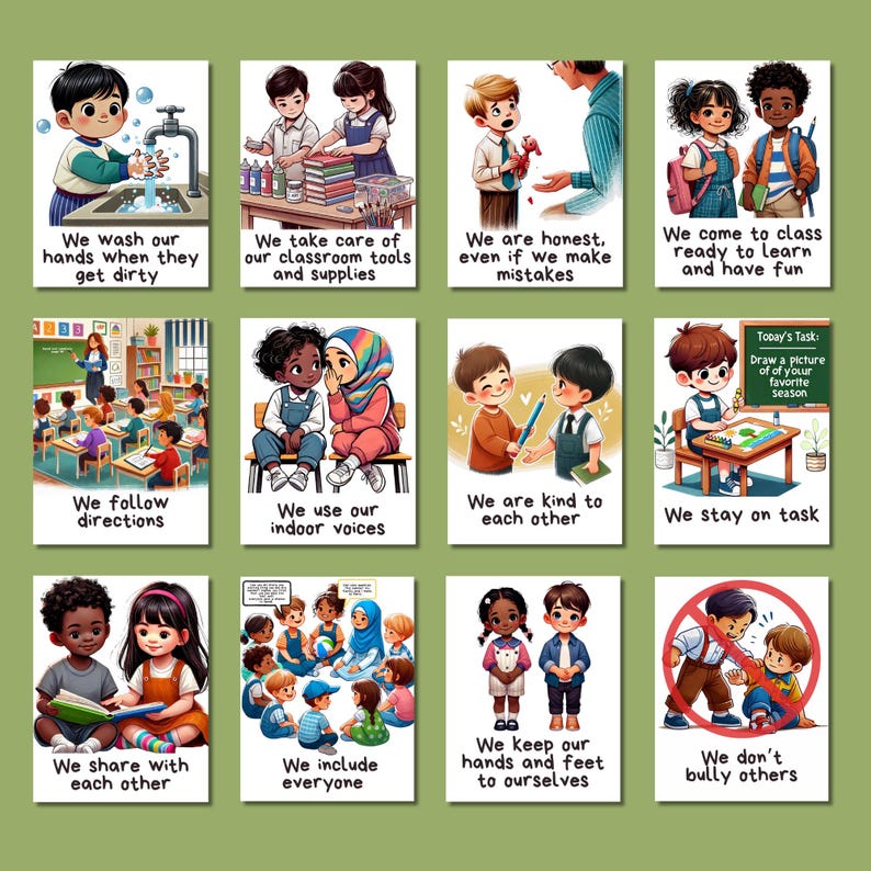 37 Printable Classroom Rules Posters for Daycare, Preschool ...