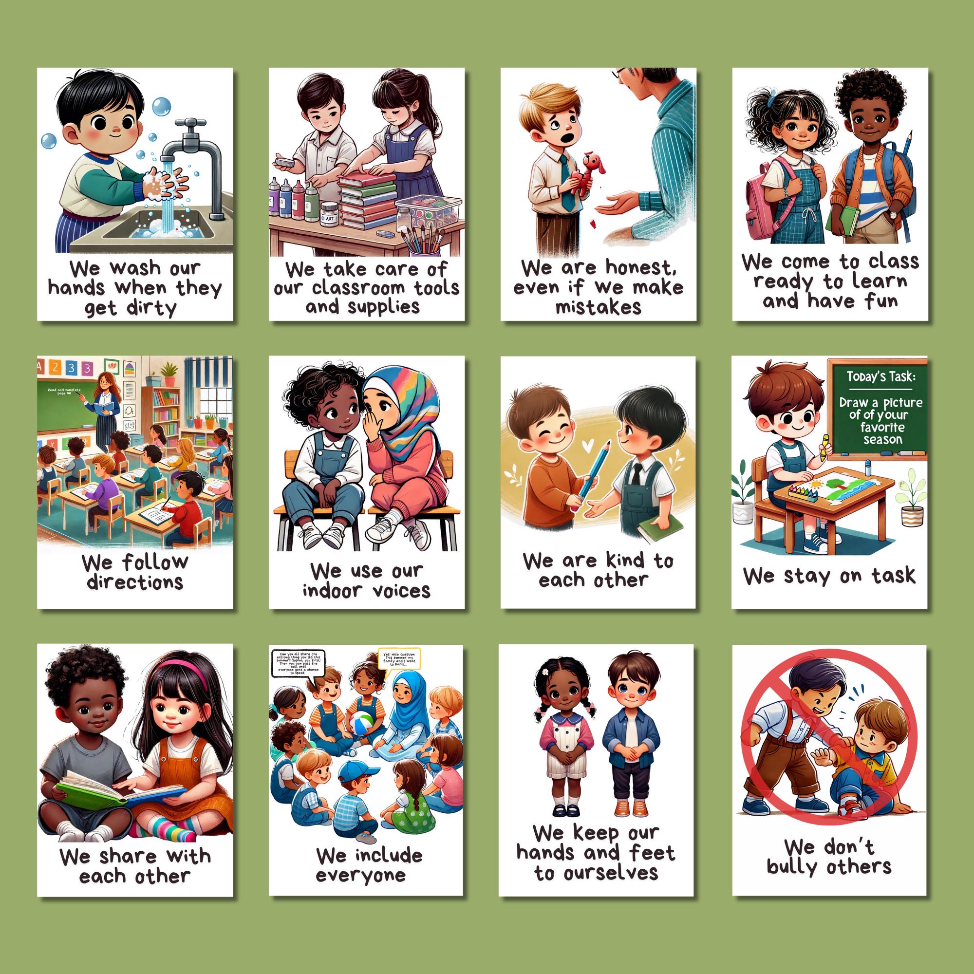 37 Printable Classroom Rules Posters for Daycare, Preschool ...
