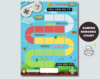 Video Game Reward Chart for Kids Behavior Chart Printable, Chore Chart ...
