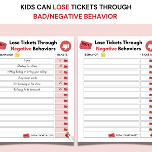 Ticket Rewards Chart for Kids, Raffle Ticket Reward System for Home ...