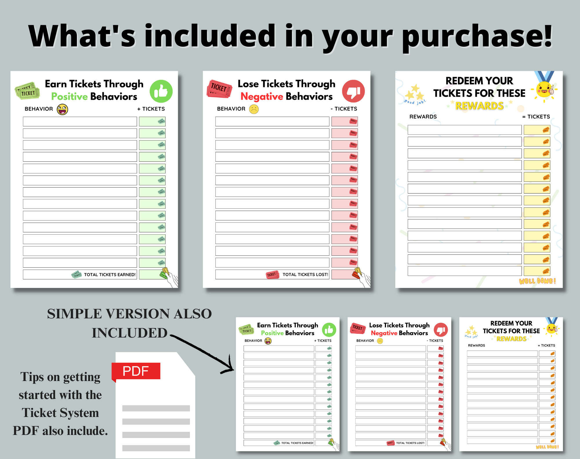 Ticket Rewards Chart for Kids, Raffle Ticket Reward System for Home ...