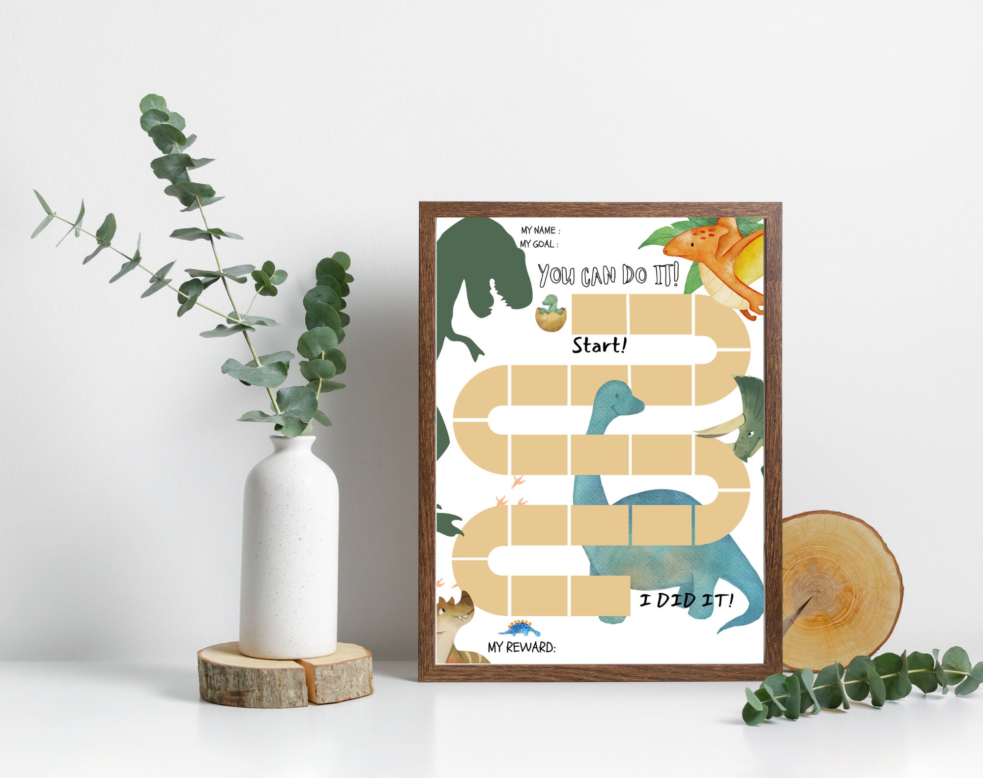 Printable Dinosaur Reward Chart for Kids, Boys, Dinosaur Behavior Chart ...