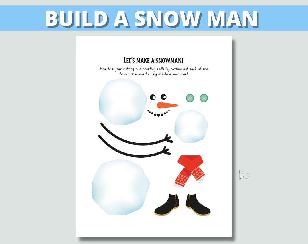 Build A Snowman Worksheet Activity Printable , Kids, Toddlers, Winter ...