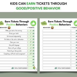 Ticket Rewards Chart for Kids, Raffle Ticket Reward System for Home ...