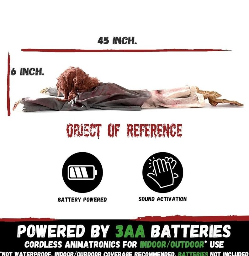 Halloween Animatronic 45" Crawling Zombie - Animated Skeleton ...