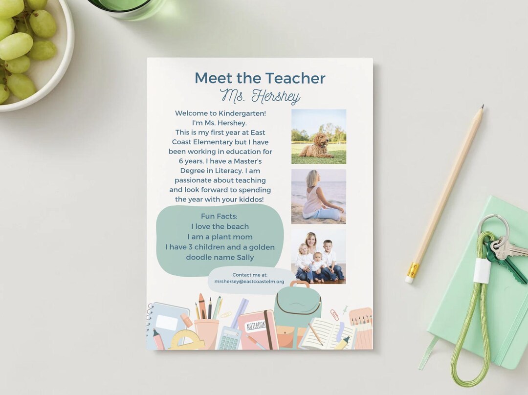 Editable Meet the Teacher Template | Back to School Info Sheet ...