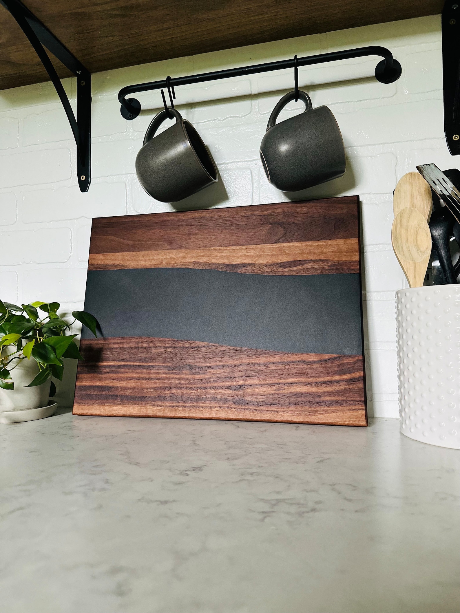 Reversible Epoxy Resin River Serving Tray and Cutting Board - 12" X 16 ...