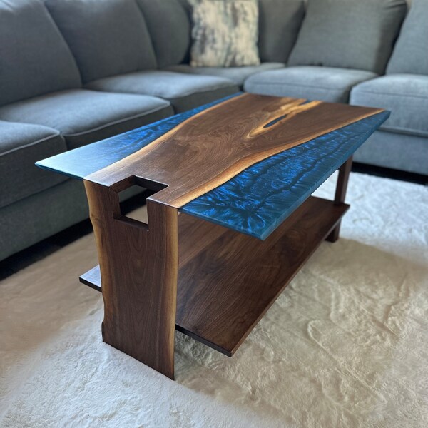 Walnut Epoxy Table - Etsy