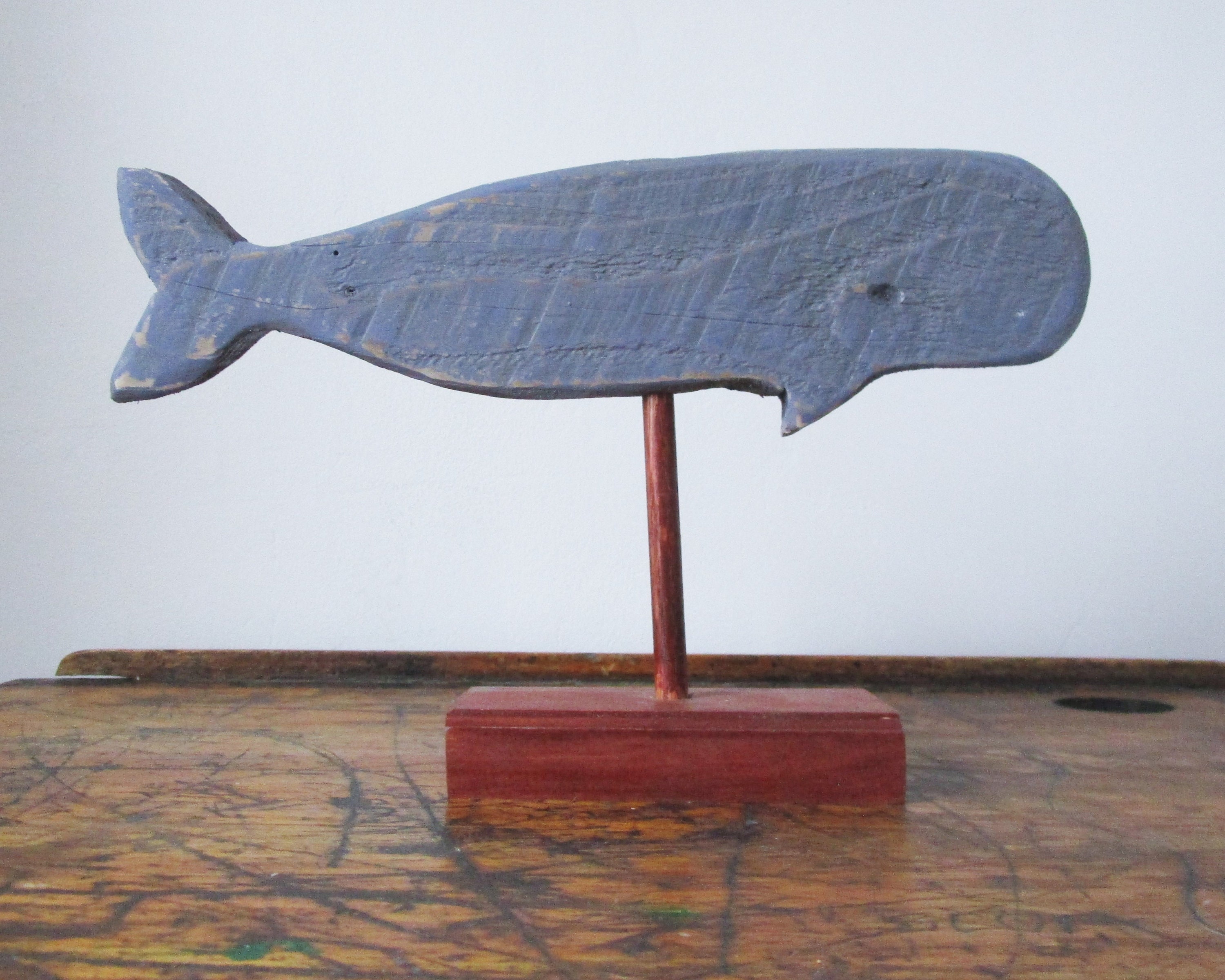 Blue Whale Figure / Reclaimed Barn Wood / New England Wood Decor ...